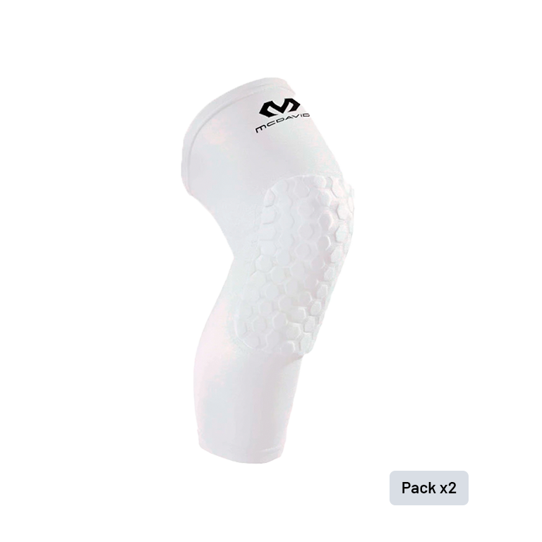 Hex McDavid Long Knee Pads (x2) White - Handball Pro Shop – HandballPROShop
